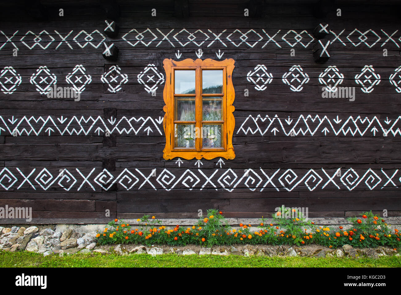 Cicmany, Slovakia - august 02, 2015: Old wooden houses in Slovakia ...