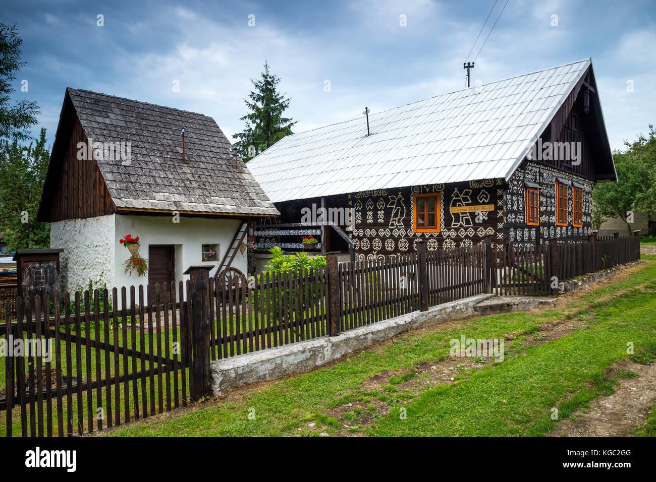 Cicmany, Slovakia - august 02, 2015: Old wooden houses in Slovakia ...