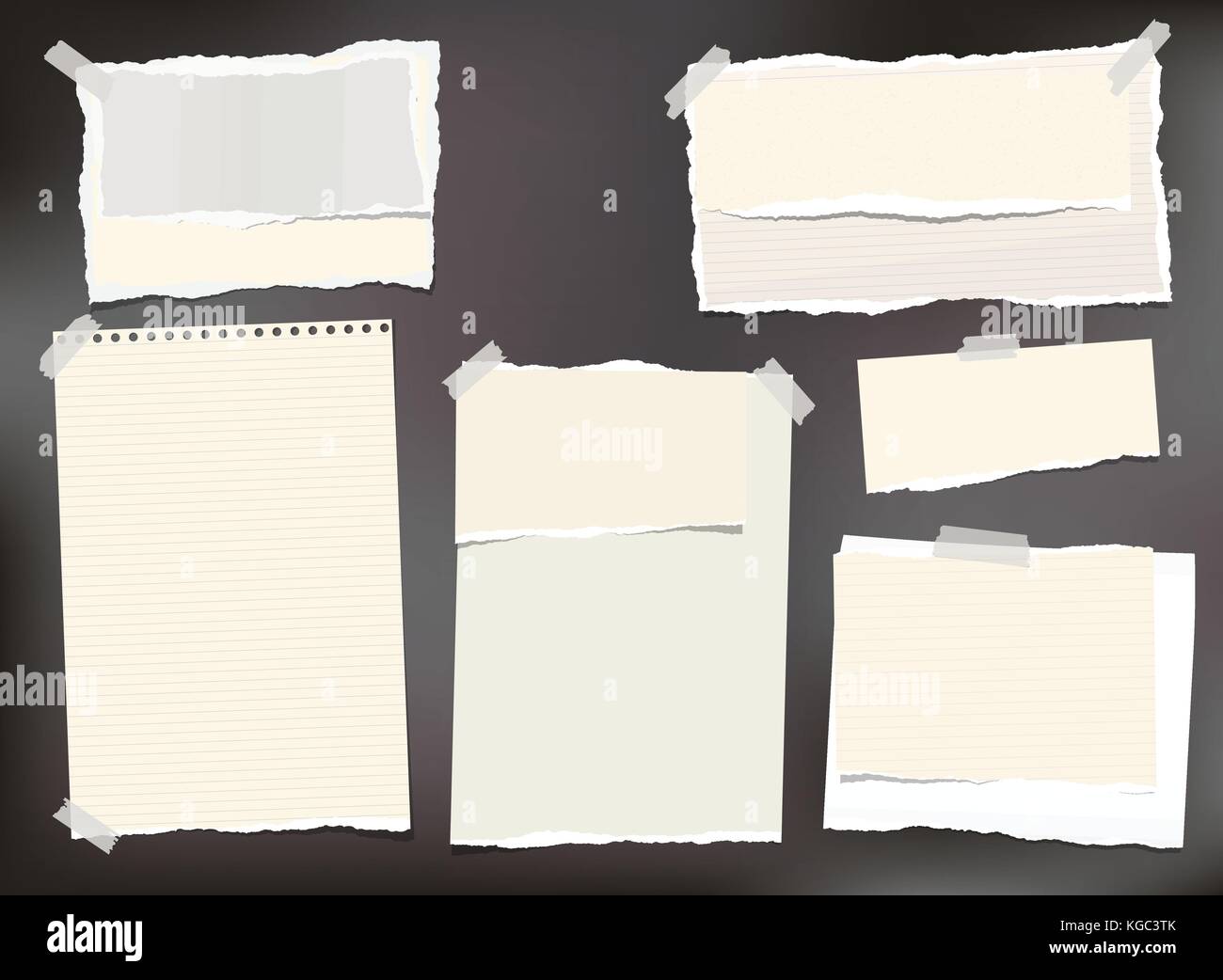 Torn white beige note Stock Vector Images - Alamy