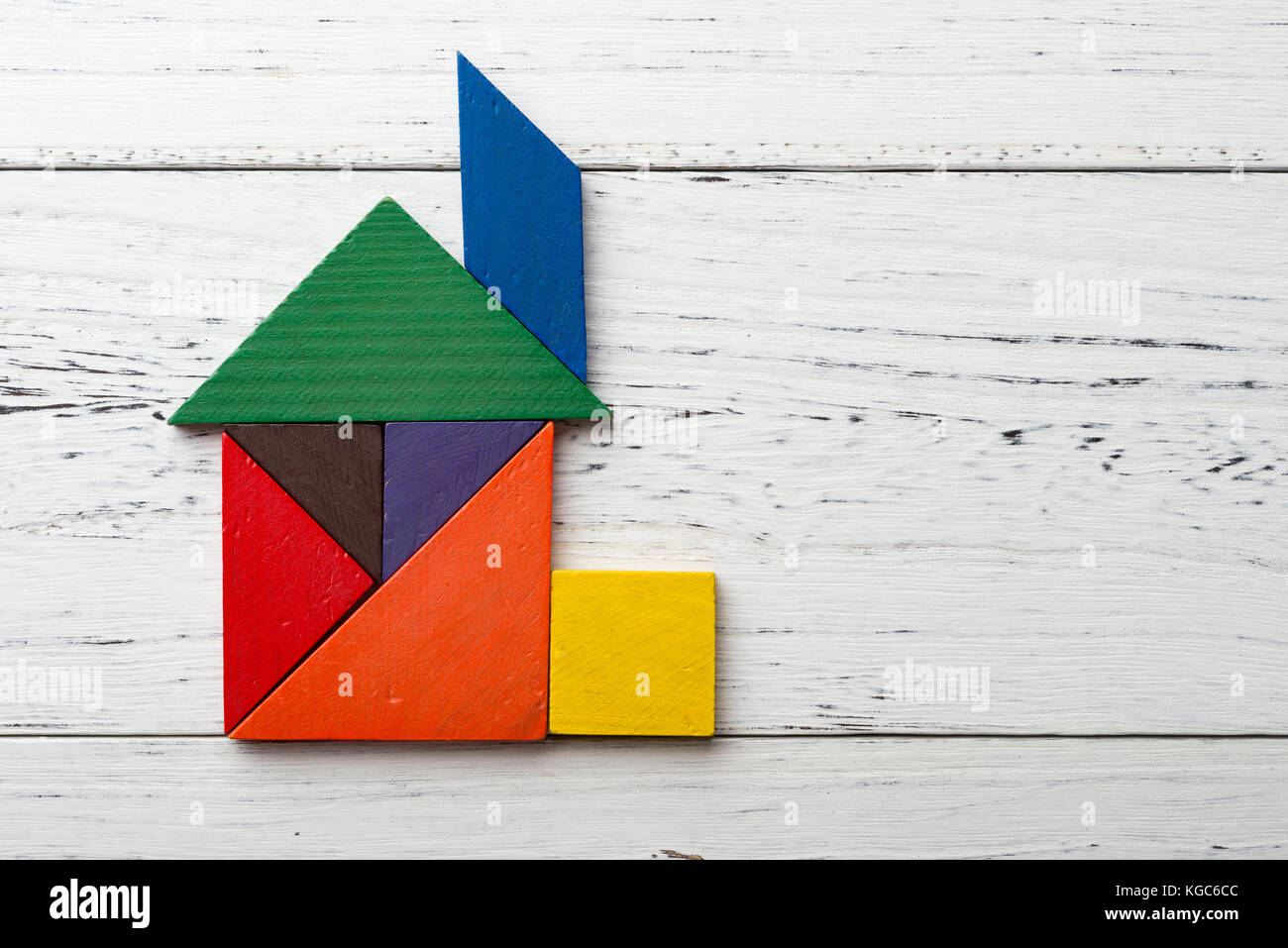 wooden tangram in a house shape Stock Photo - Alamy