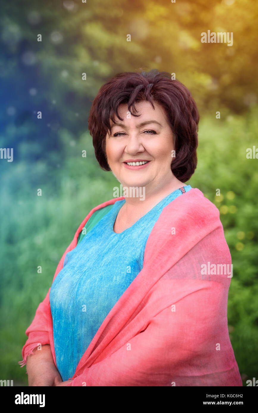 Beautiful mature woman summer hi-res stock photography and images - Alamy