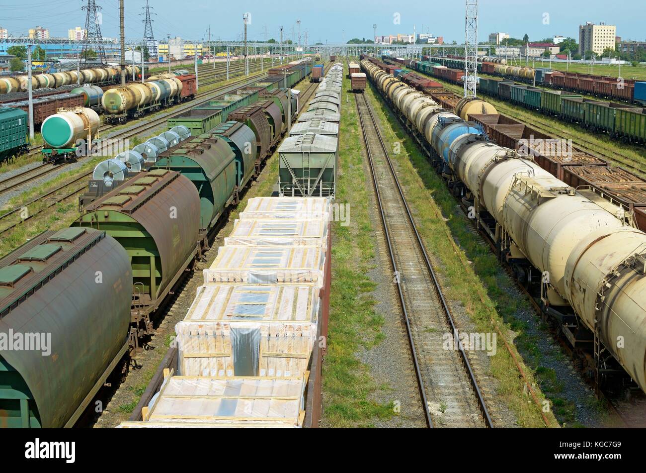 Freight trains are in depot awaiting shipment Stock Photo - Alamy