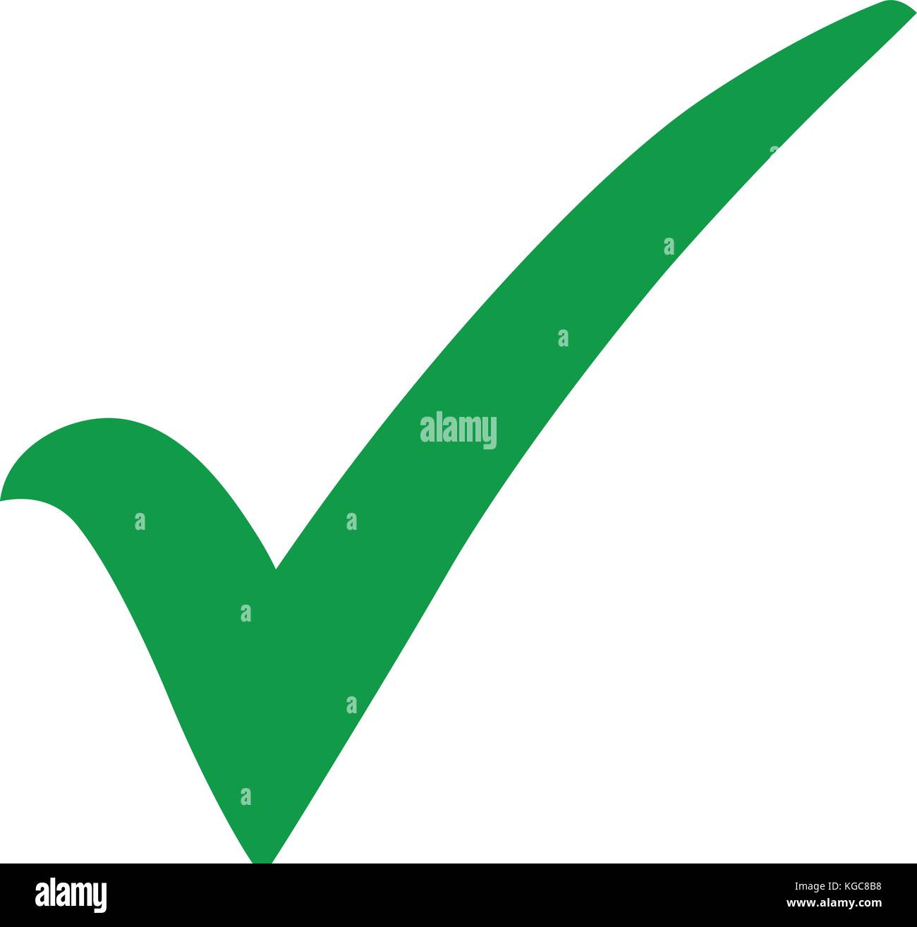 Green check mark icon. Tick symbol in green color, vector illustration ...