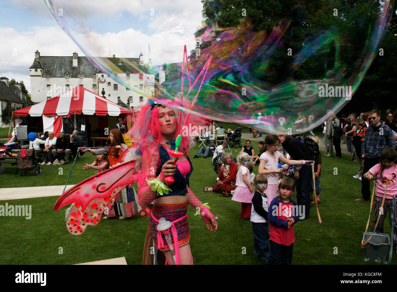 Artists and performers at the annual Traquair Fair at Innerleithen in ...