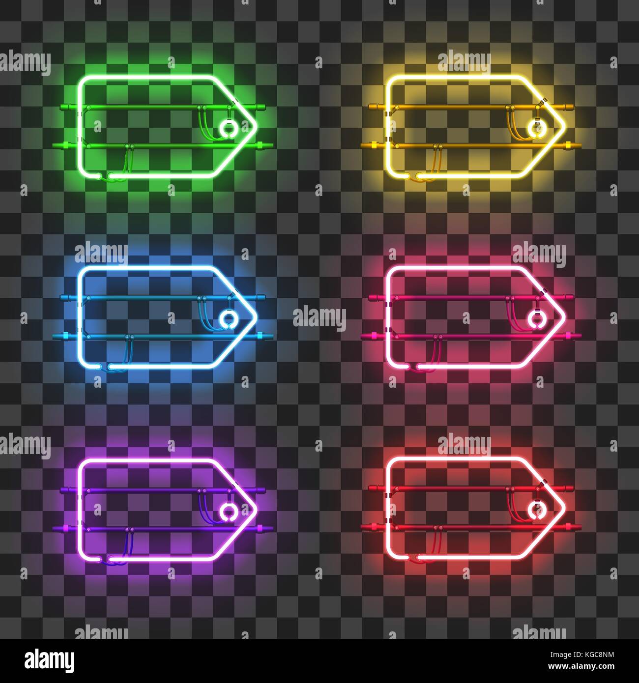 Set of neon price tags with different colors Stock Vector Image & Art ...