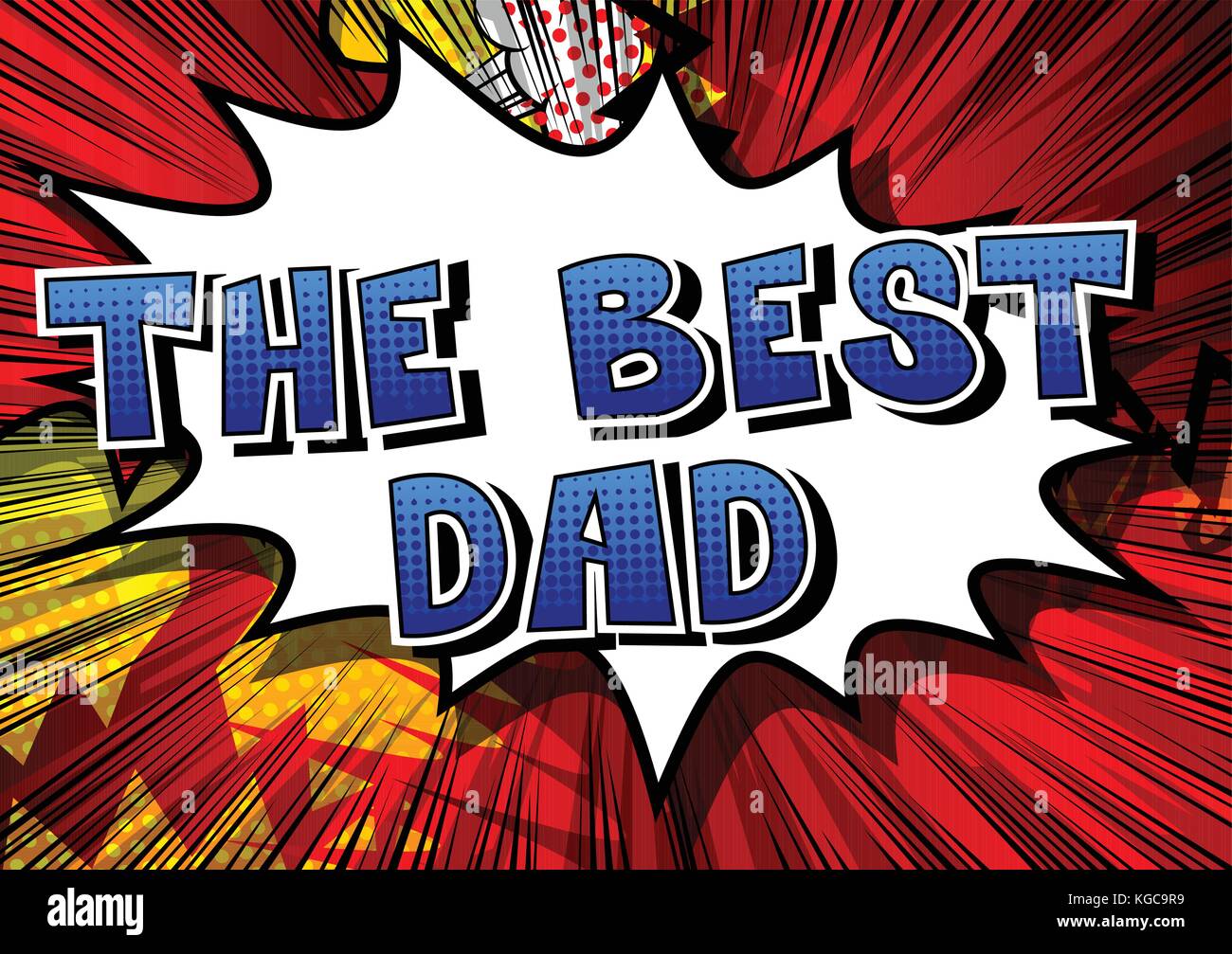 The Best Dad - Comic book style word on abstract background Stock ...