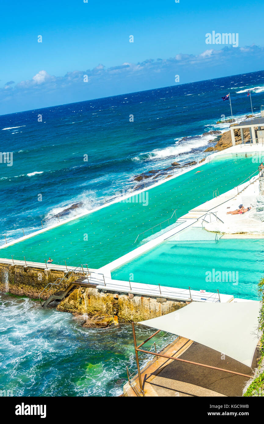 Bondi Baths home to the iconic Bondi Icebergs Swimming Club is located ...