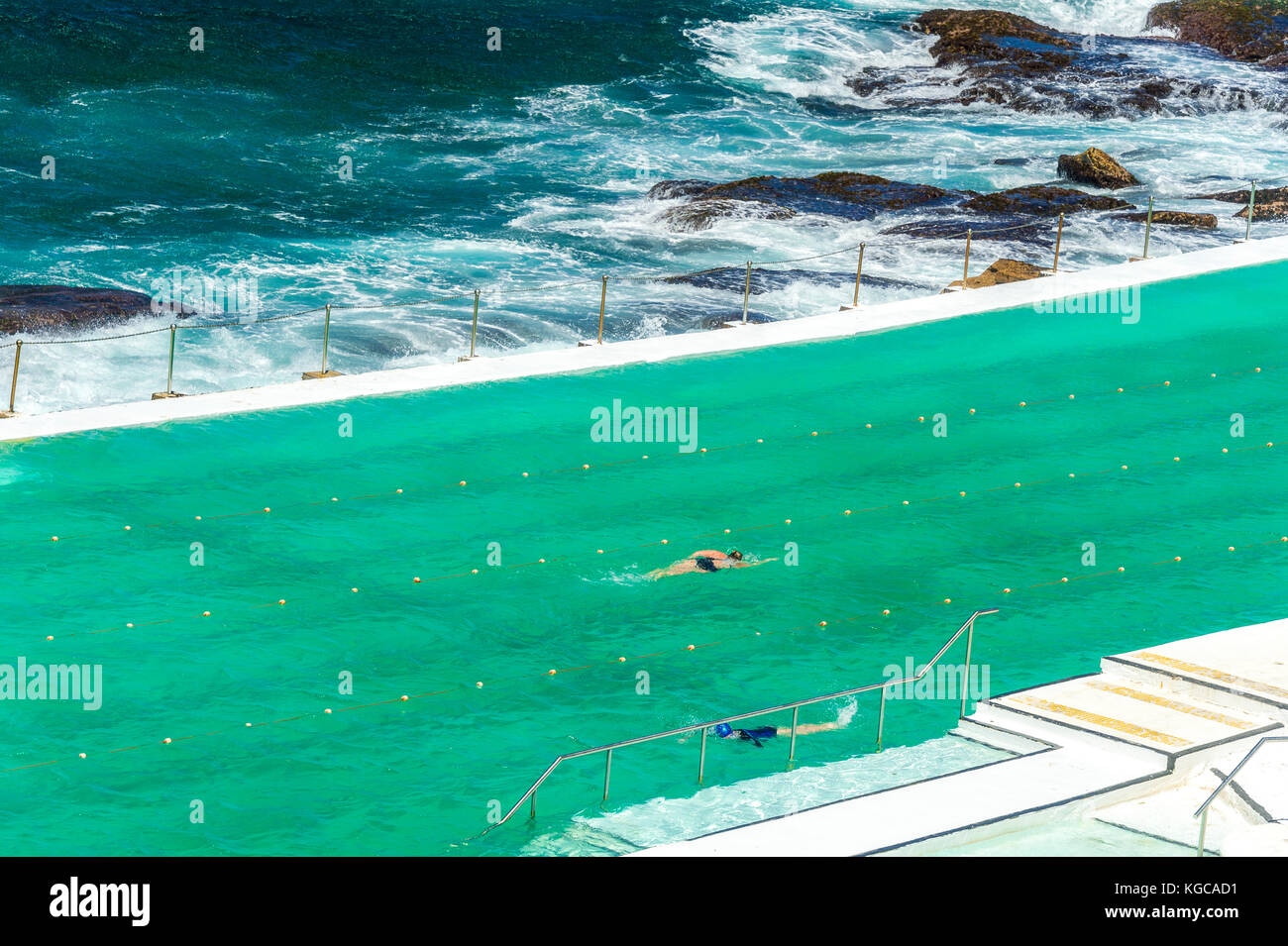 Bondi Baths home to the iconic Bondi Icebergs Swimming Club is located ...