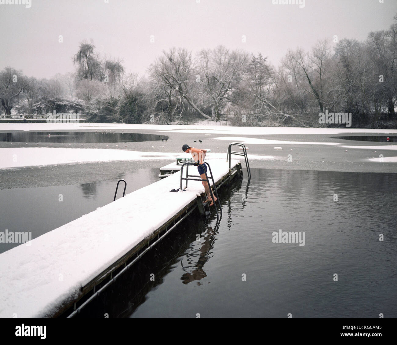 The men only Highgate Ponds, also known as Hampstead Ponds, in North ...