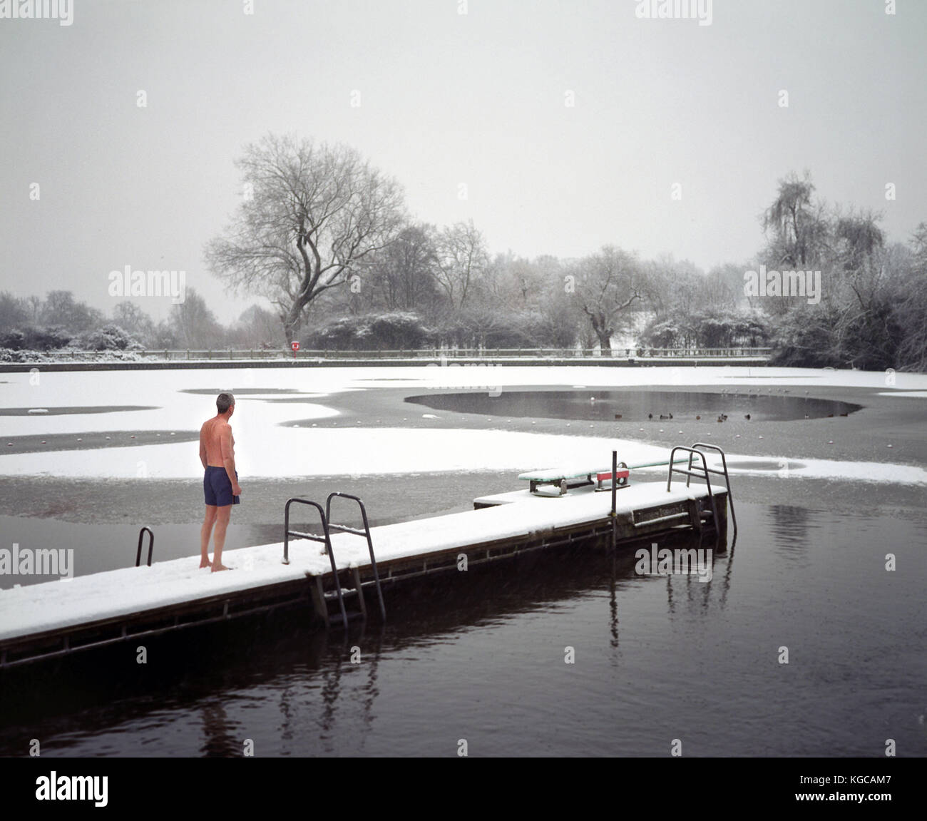 The men only Highgate Ponds, also known as Hampstead Ponds, in North ...