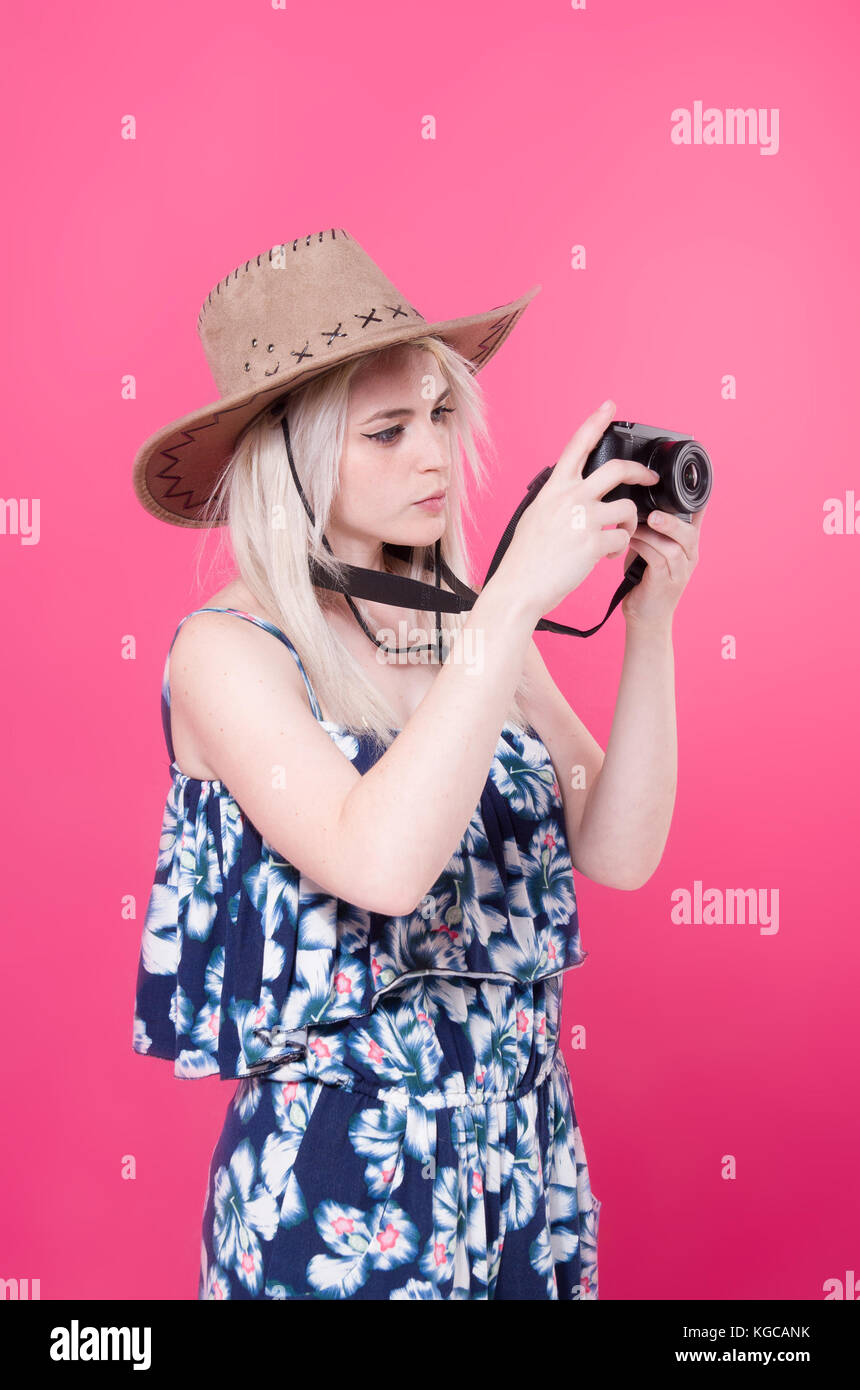Female lady photographer tourist Stock Photo - Alamy