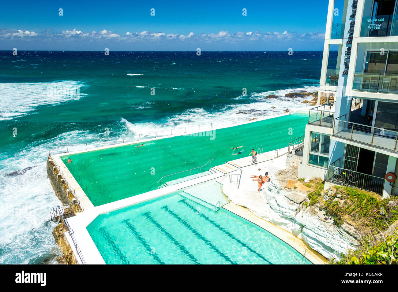 Bondi Baths home to the iconic Bondi Icebergs Swimming Club is located ...
