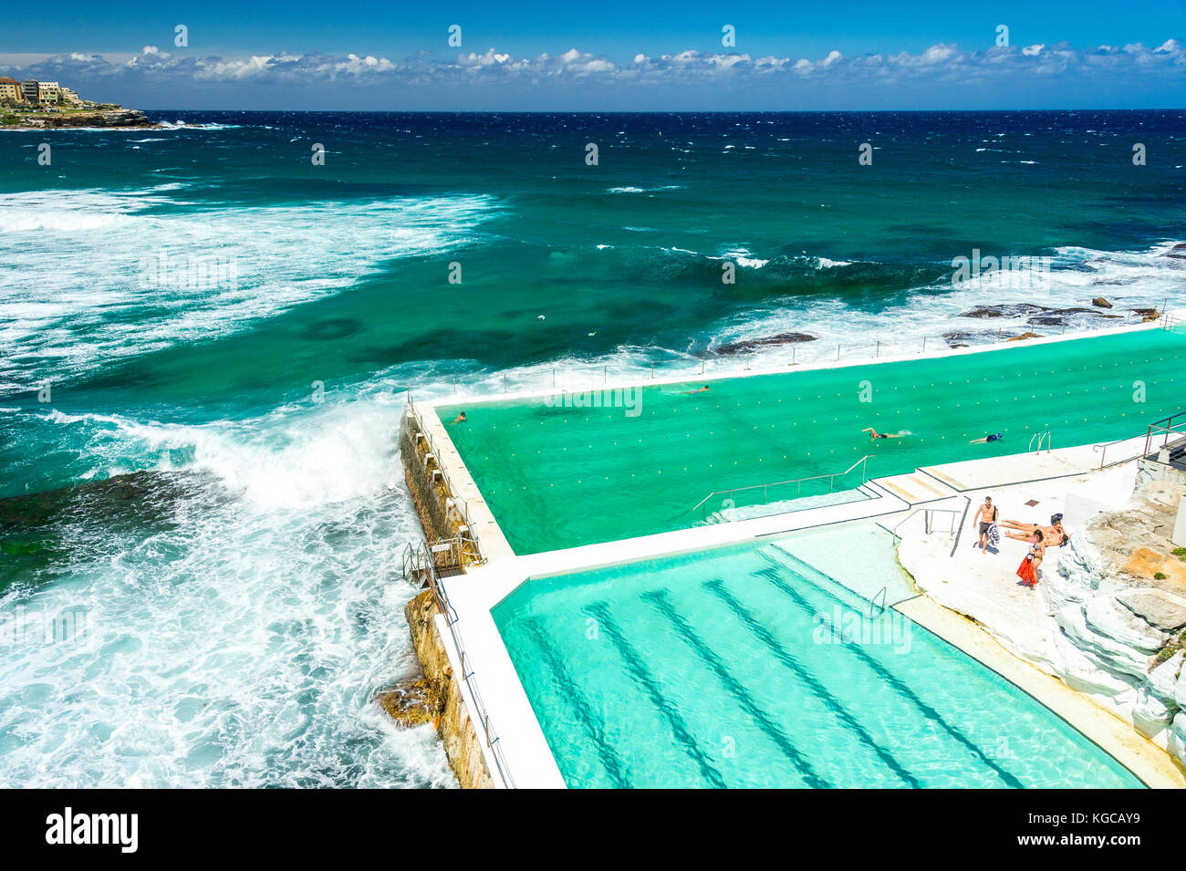 Bondi Baths home to the iconic Bondi Icebergs Swimming Club is located ...