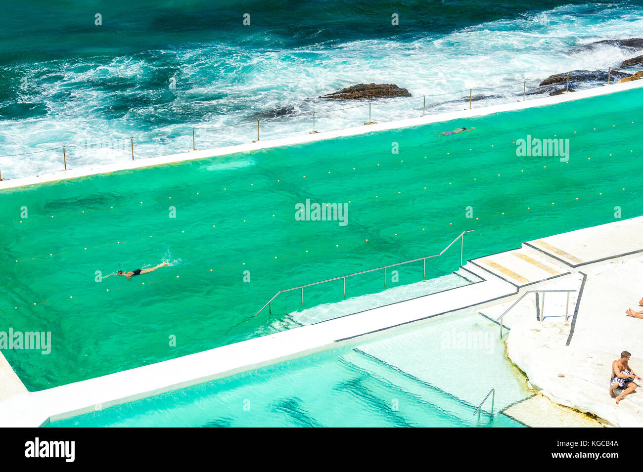 Bondi Baths home to the iconic Bondi Icebergs Swimming Club is located ...
