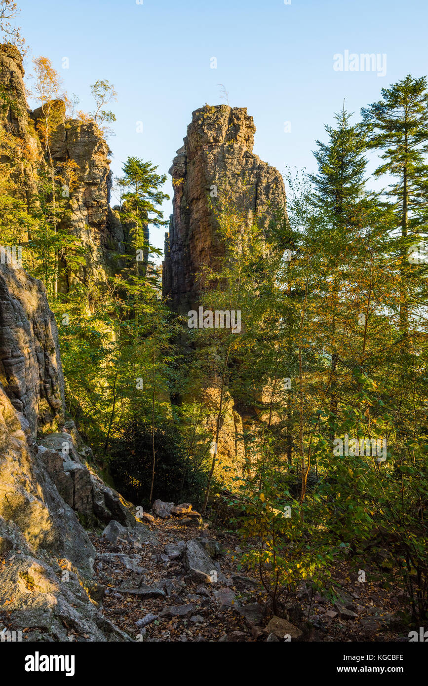 rock formations of the Battert rock, climbing rocks above the spa town ...