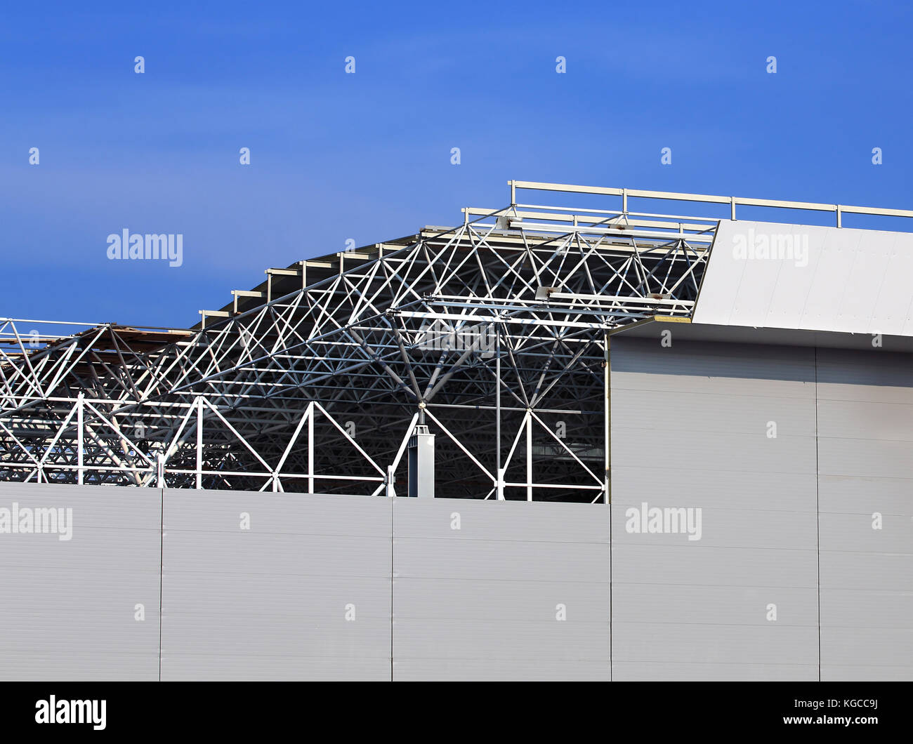Construction site. Installation of coverings on a skeleton of ...