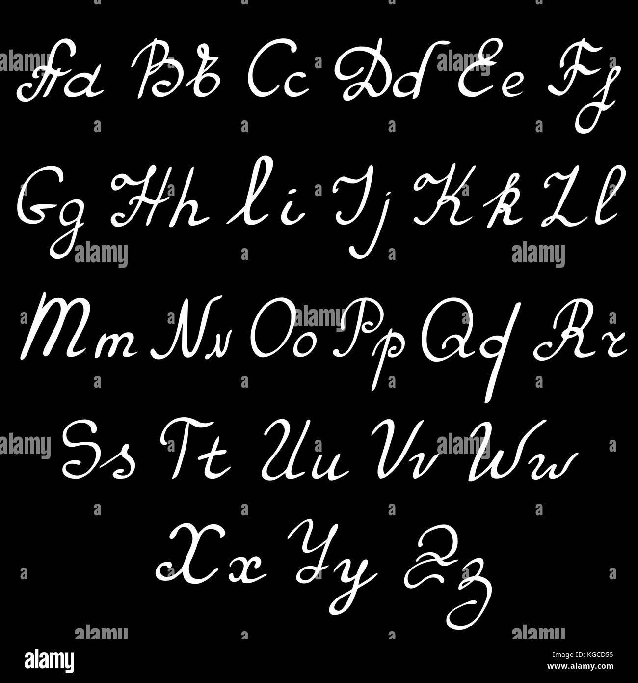 vector real hand Alphabet, uppercase and lowercase letters Stock Vector ...