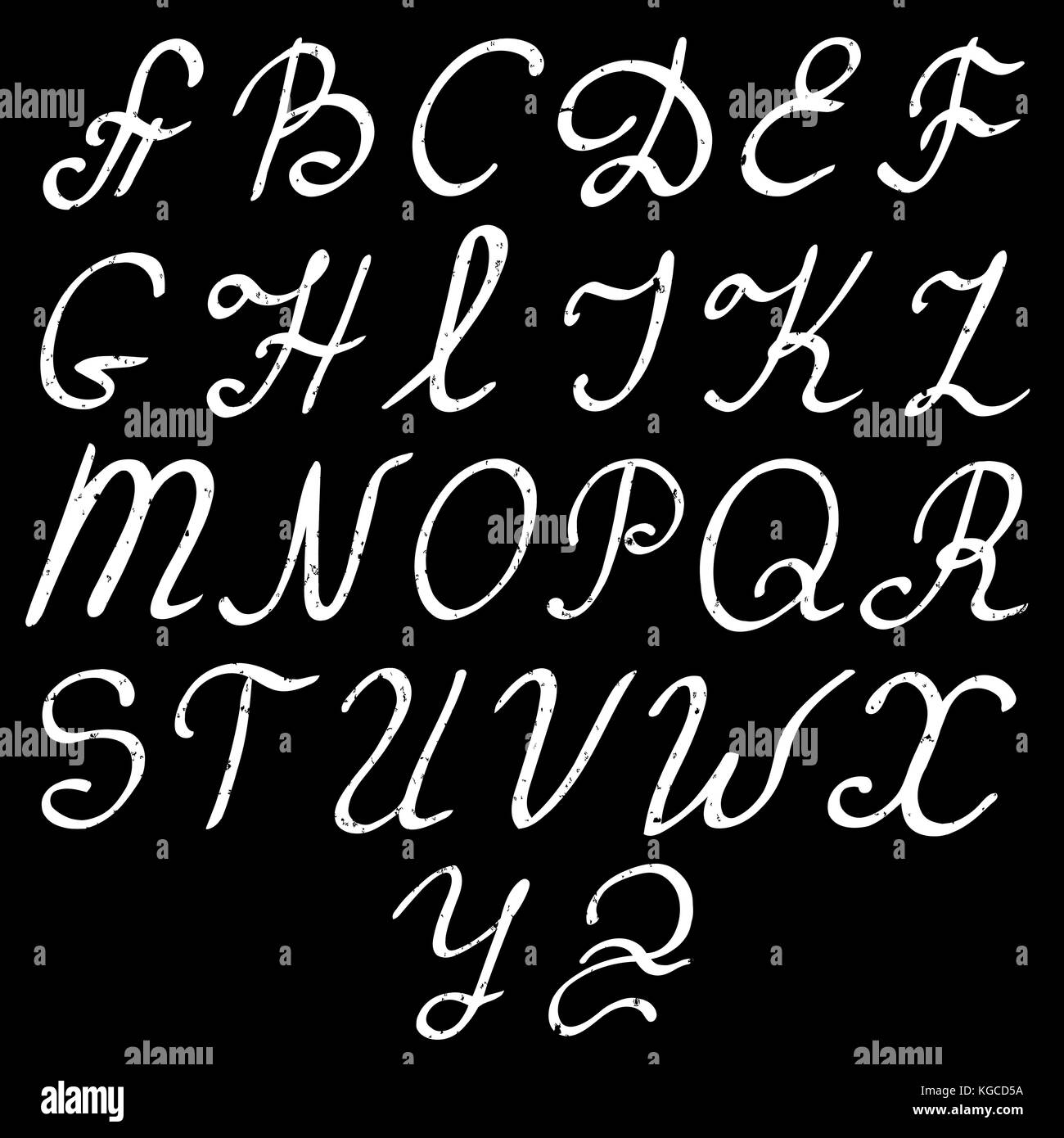 Vector hand drawn alphabet. Black and white illustration Stock Vector ...