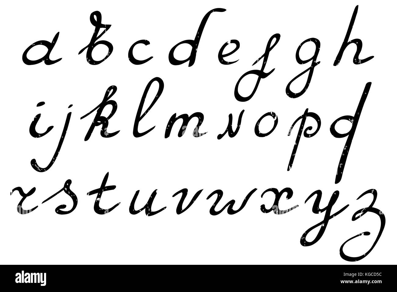 Hand painted watercolor letters Black and White Stock Photos & Images ...