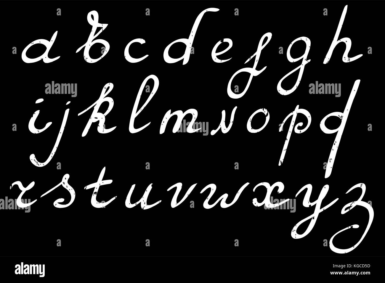 Hand drawn alphabet. Vector illustration. Brush painted letters Stock ...