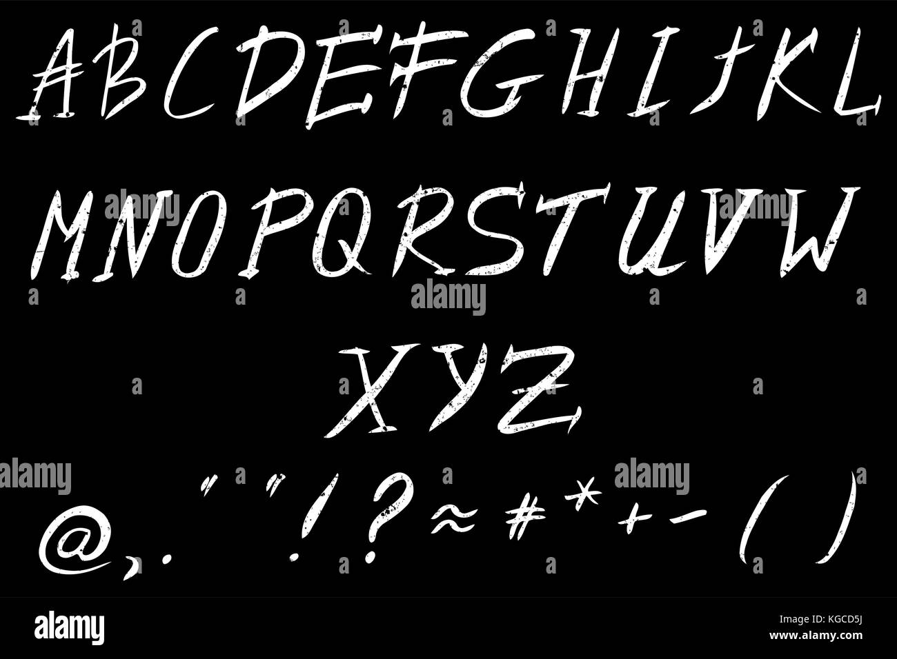 Vector hand drawn alphabet with scratch. Black and white illustration ...