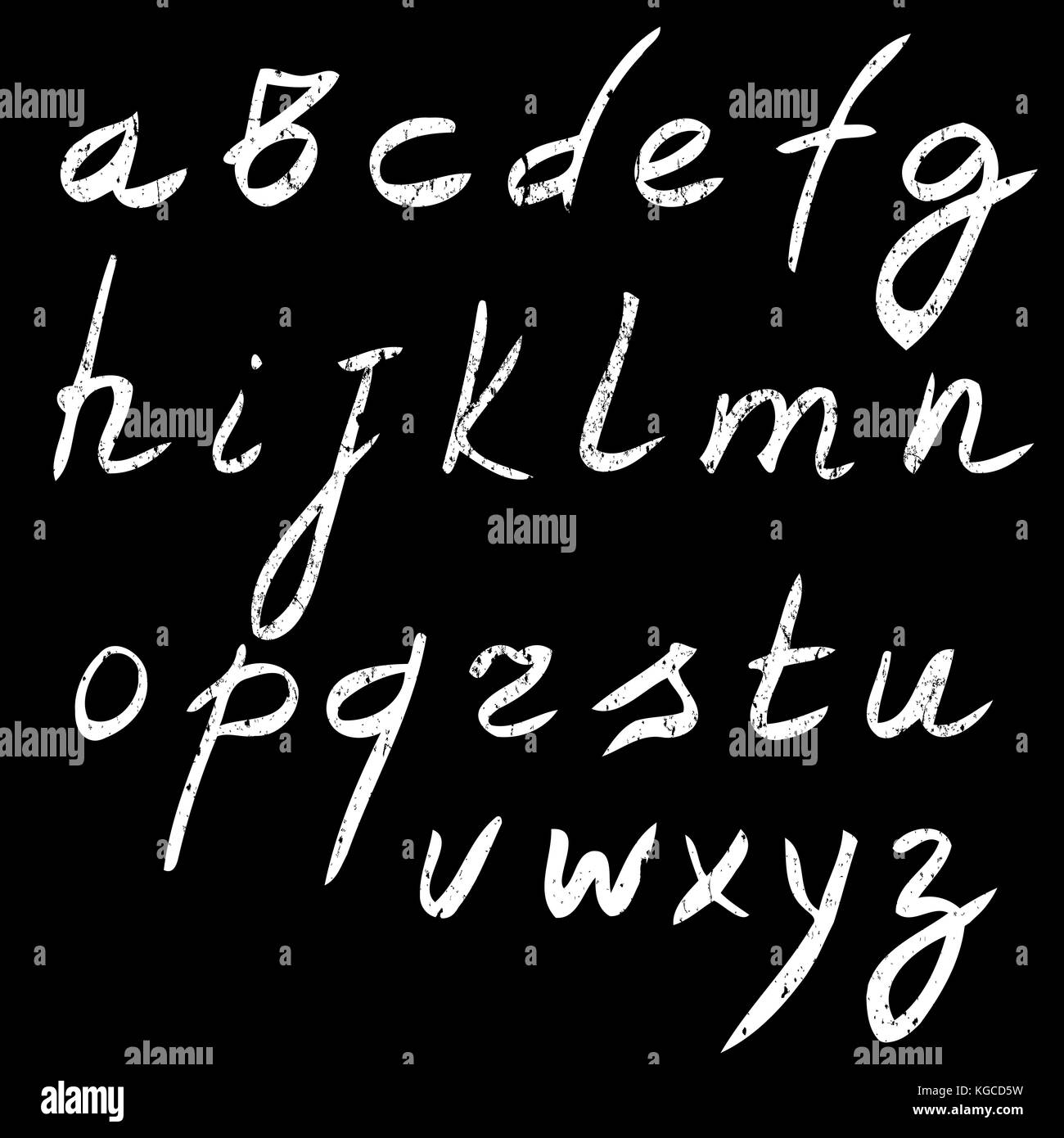 Hand drawn alphabet. Vector illustration. Brush painted letters Stock ...