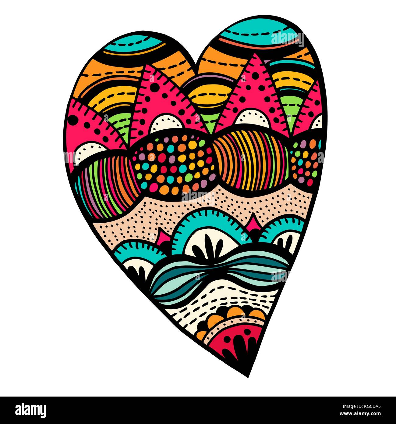 Hand drawn colored hearts Stock Vector Image & Art - Alamy