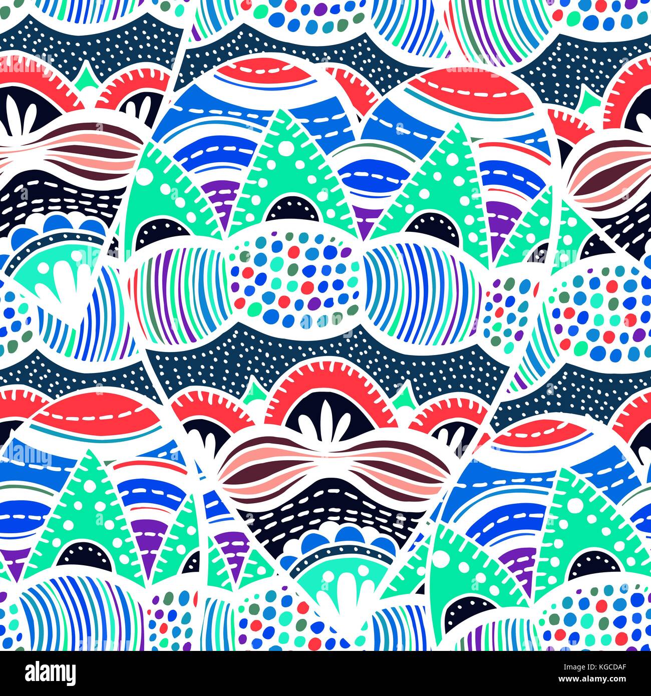 Original drawing tribal doodle background. Seamless pattern with ...