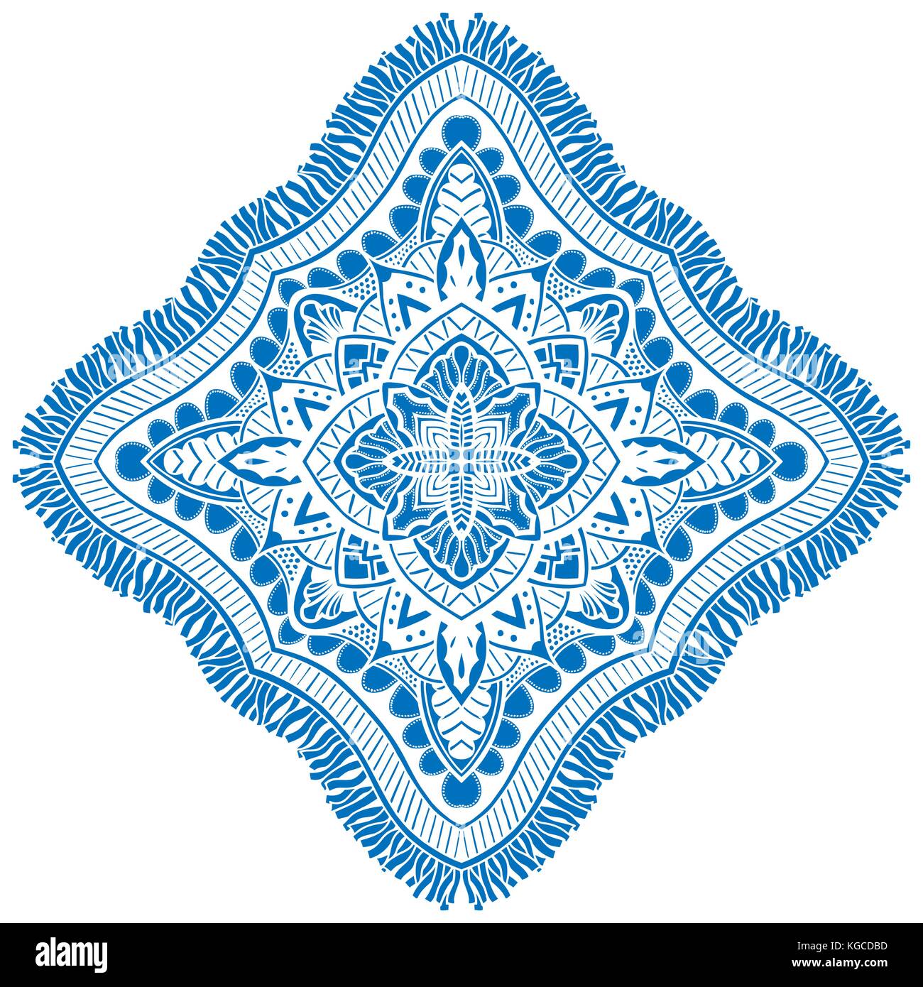 Beautiful blue mandala. Vector illustration isolated on white Stock ...