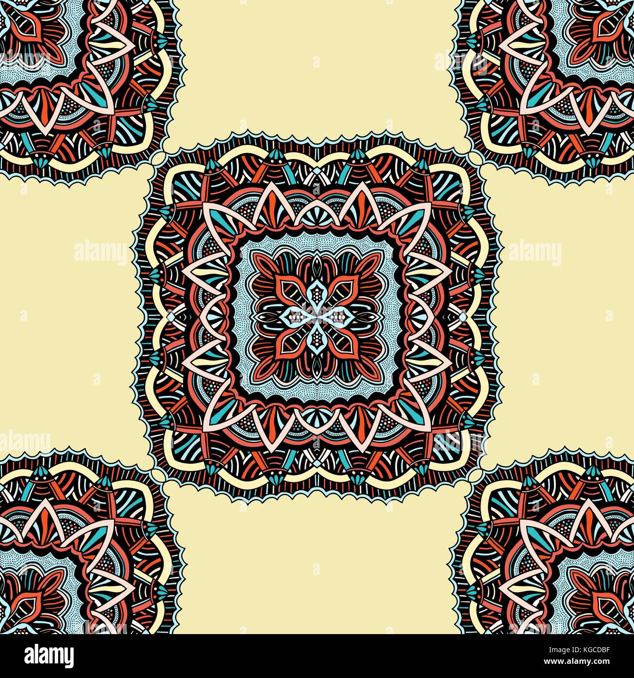 Seamless, eastern pattern of mandalas. Stylized template for wallpaper ...