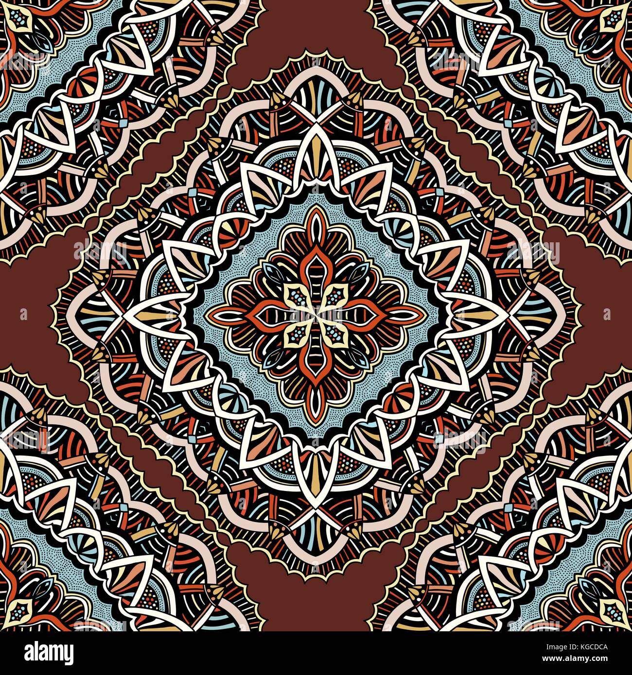 Seamless, eastern pattern of mandalas. Stylized template for wallpaper ...