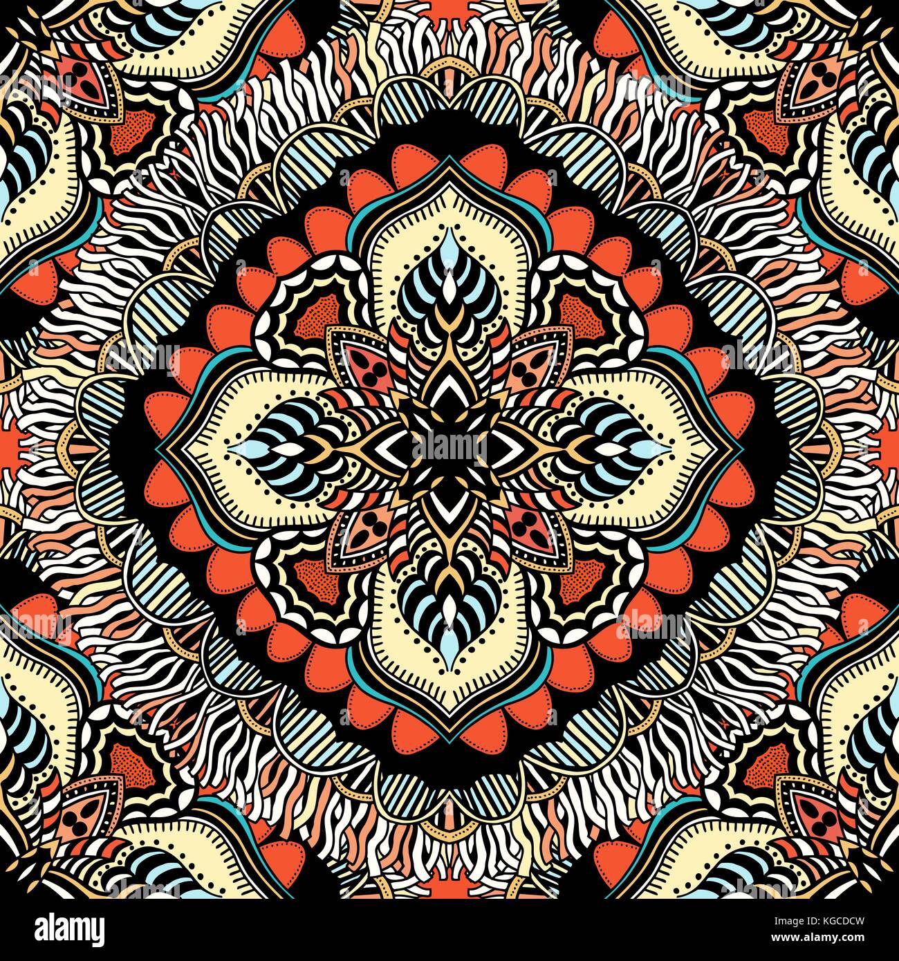 Seamless, eastern pattern of mandalas. Stylized template for wallpaper ...