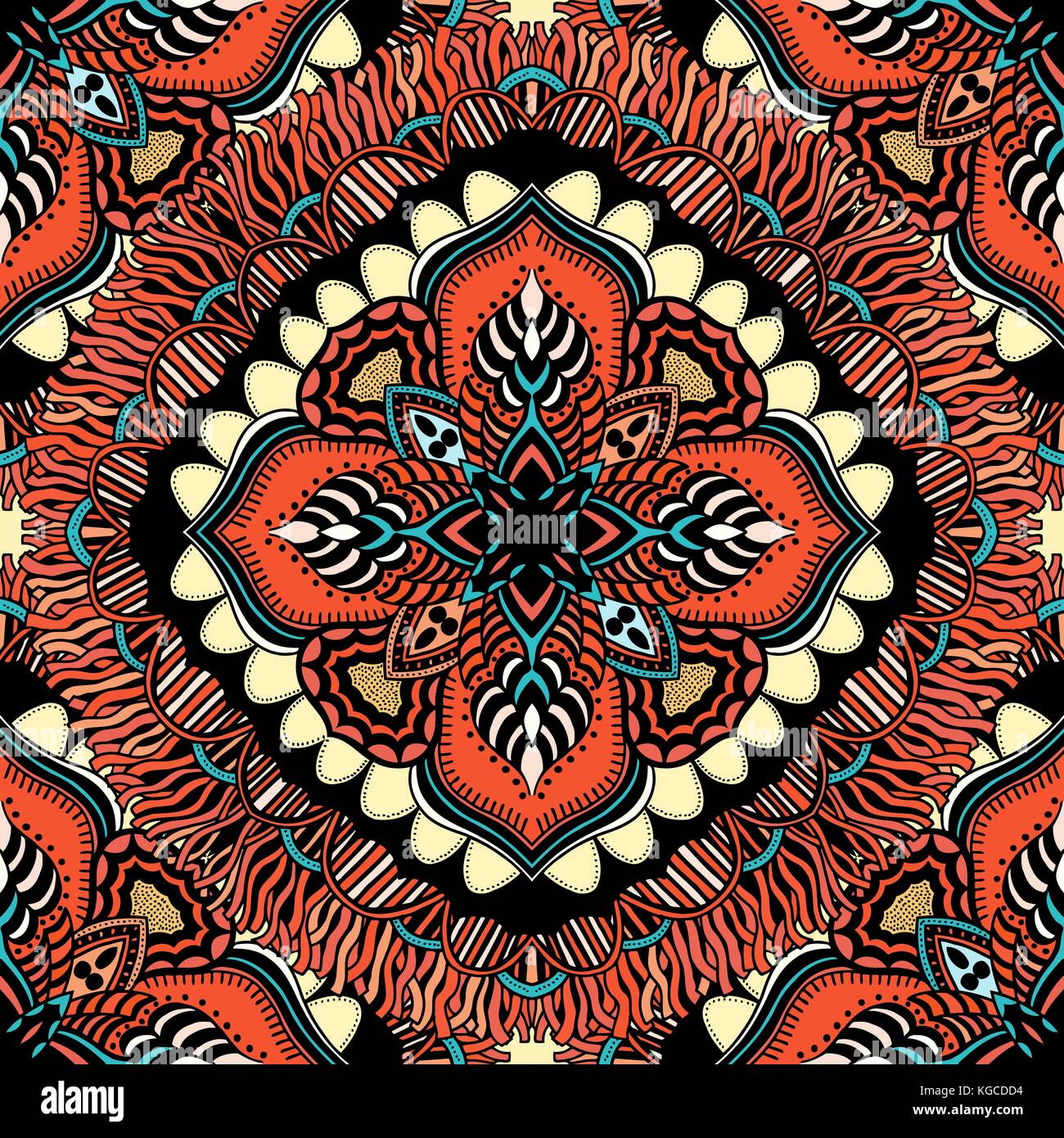 Seamless, eastern pattern of mandalas. Stylized template for wallpaper ...