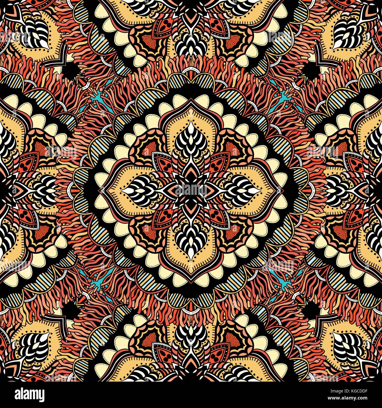 Seamless, eastern pattern of mandalas. Stylized template for wallpaper ...