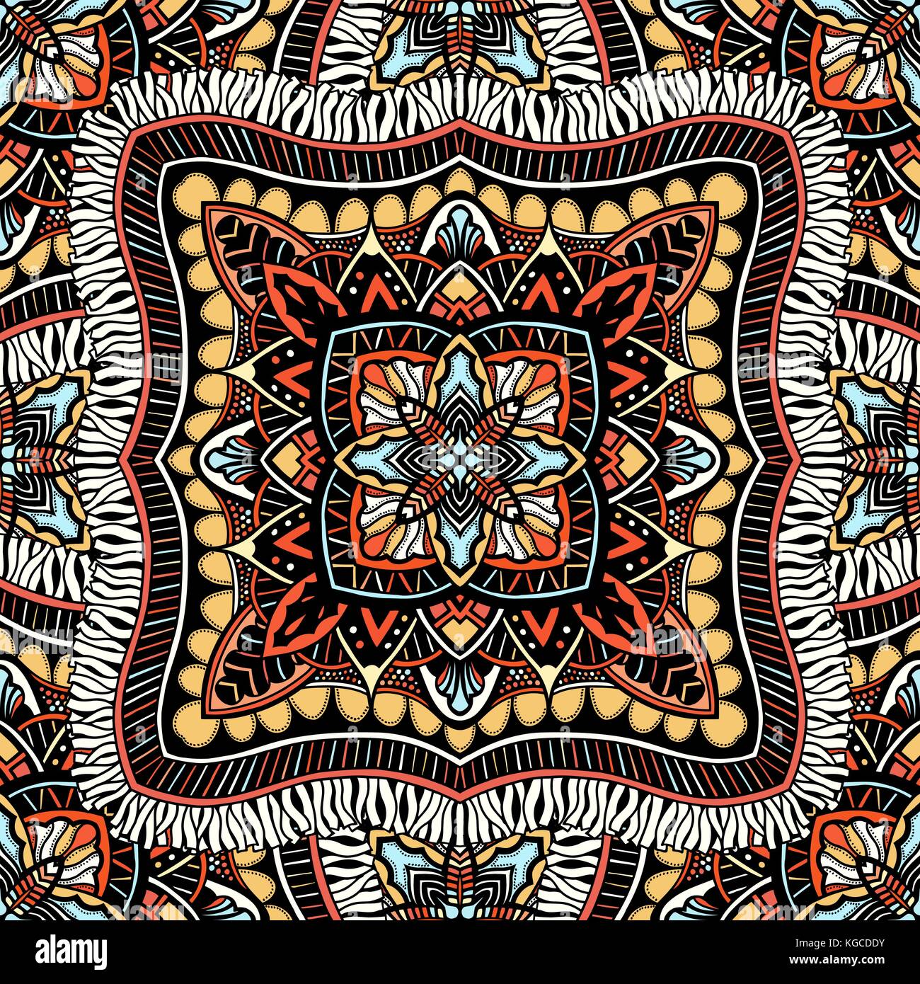 Seamless, eastern pattern of mandalas. Stylized template for wallpaper ...