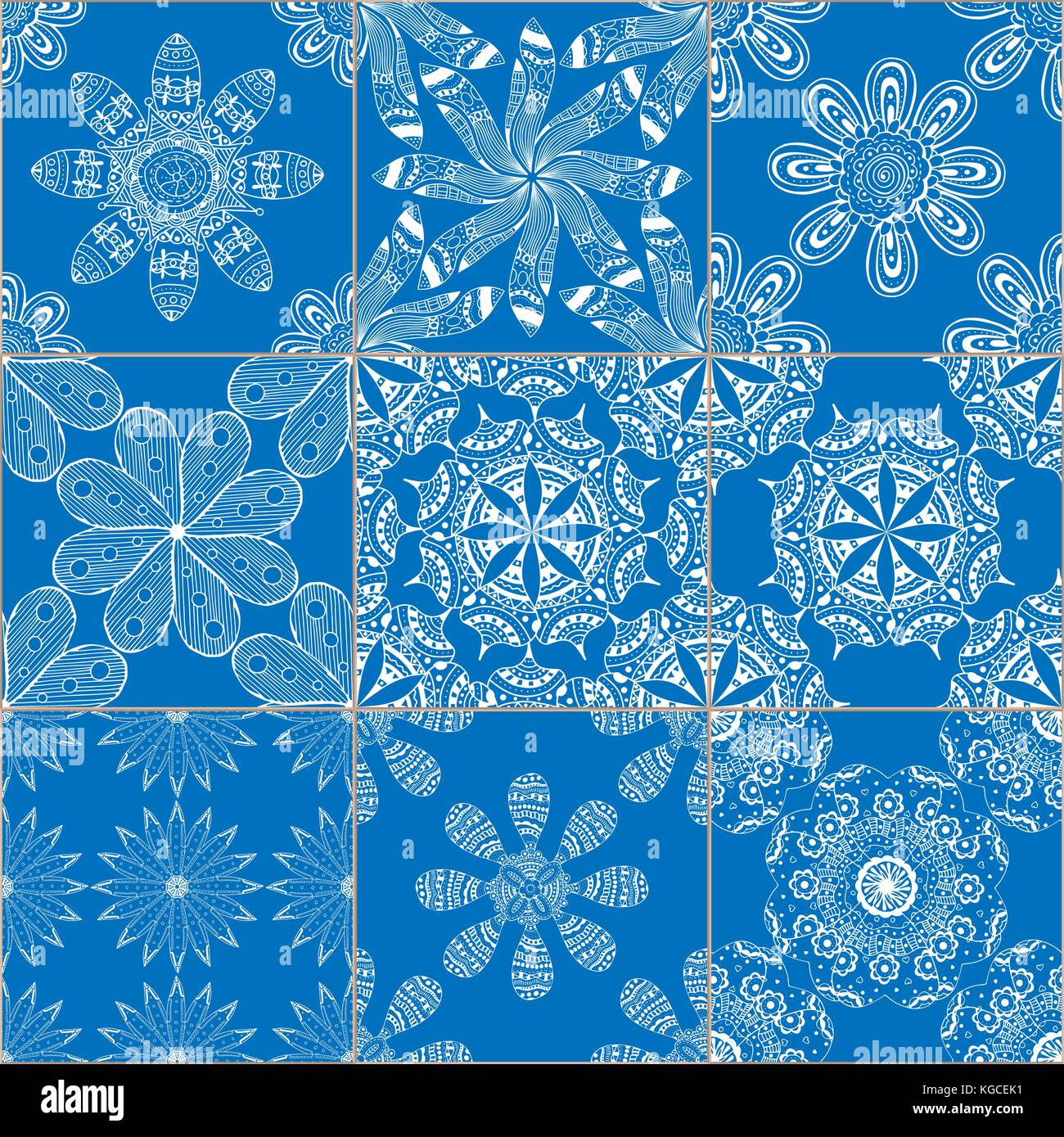 Mega Gorgeous seamless patchwork pattern from dark blue and white ...
