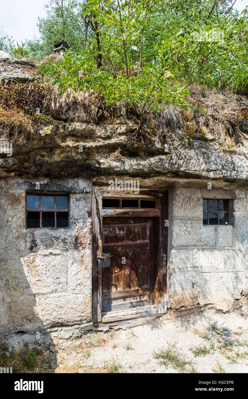 Brhlovce, Slovakia - august 05, 2015: Old houses carved in stones ...