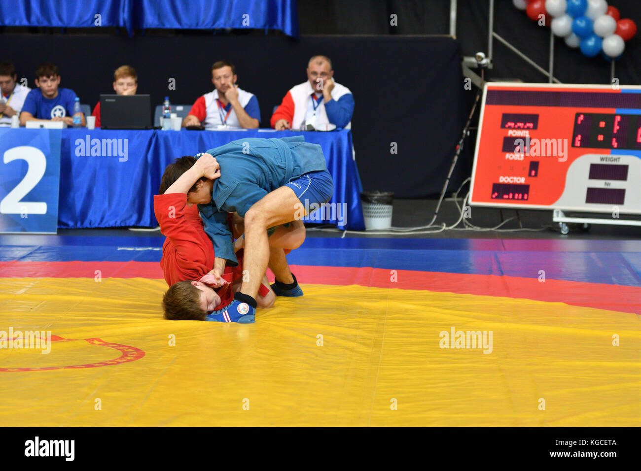 Orenburg, Russia - 29 October 2016: Boys competitions Sambo in the ...