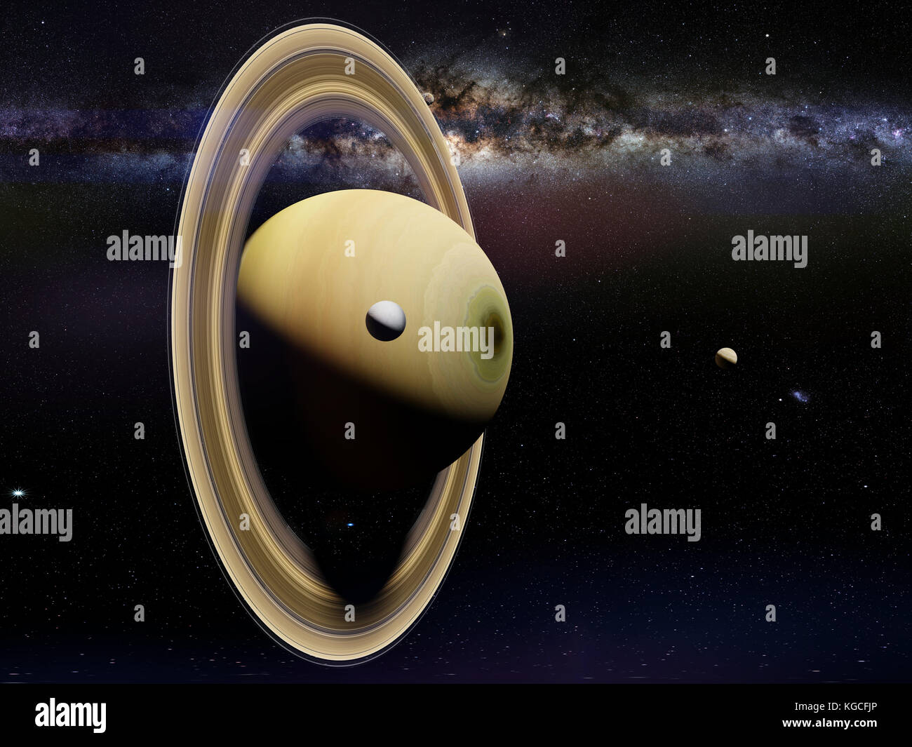 Planet Saturn And Moons Nasa