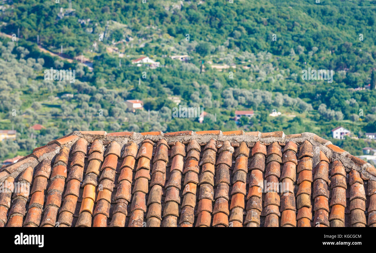 Building roof in Stari Bar (Old Bar) - small town near Bar city, part ...
