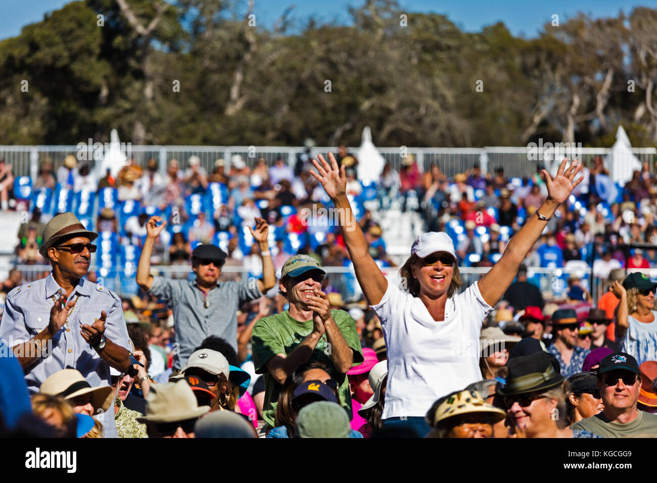 The crowd boogies to hip hop artist COMMON at the 60th MONTEREY JAZZ ...