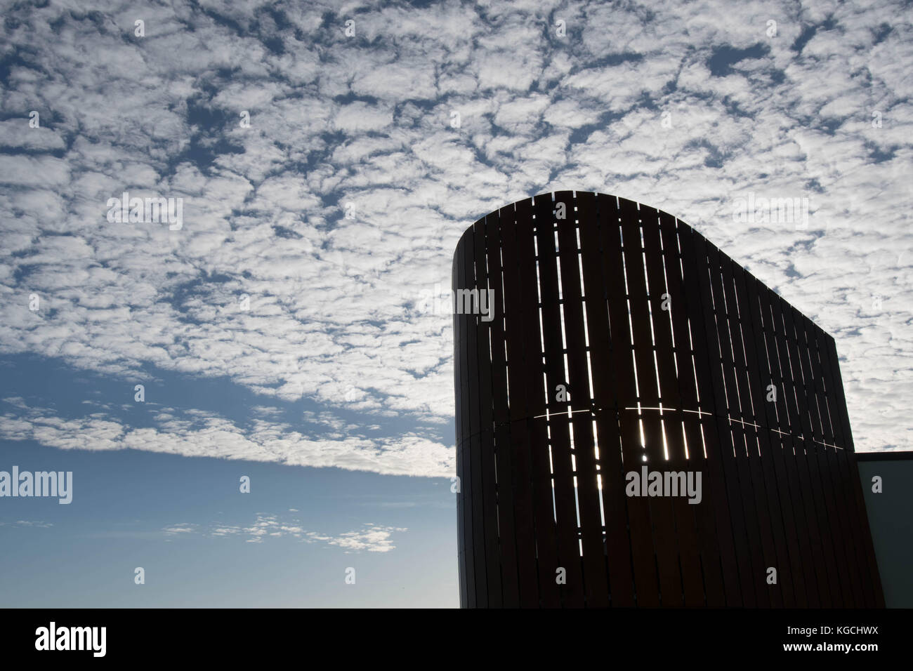 Altocumulus clouds symbols of settled weather Stock Photo - Alamy