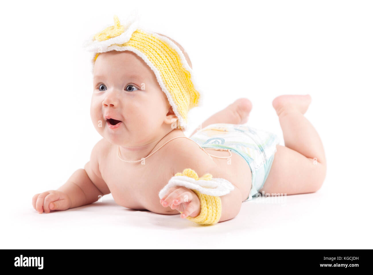 beauty little girl in diaper and head wrap Stock Photo - Alamy