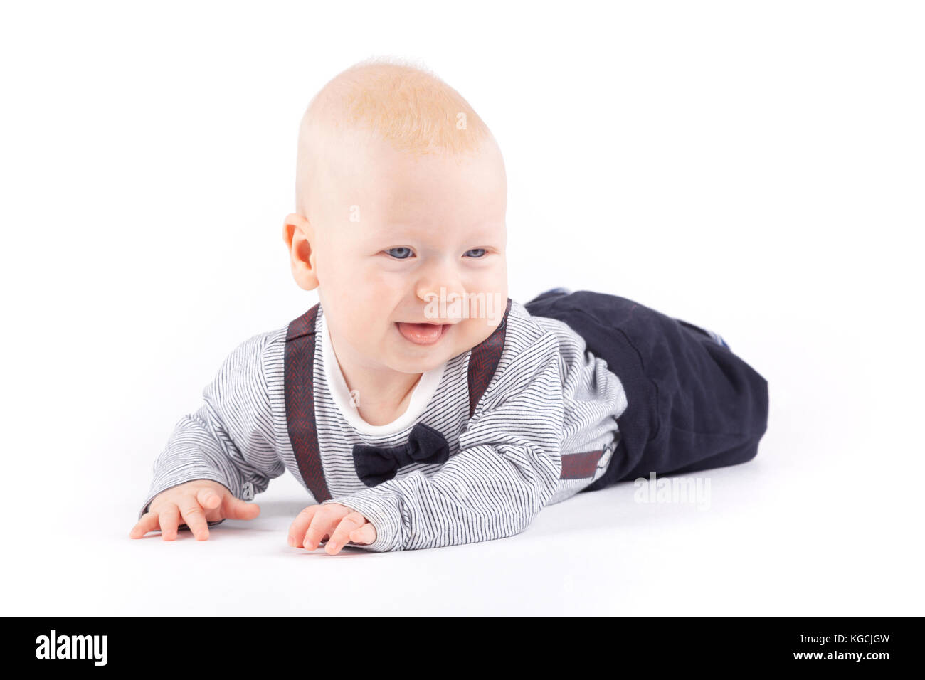 cute cheerful baby boy in strong suit Stock Photo - Alamy