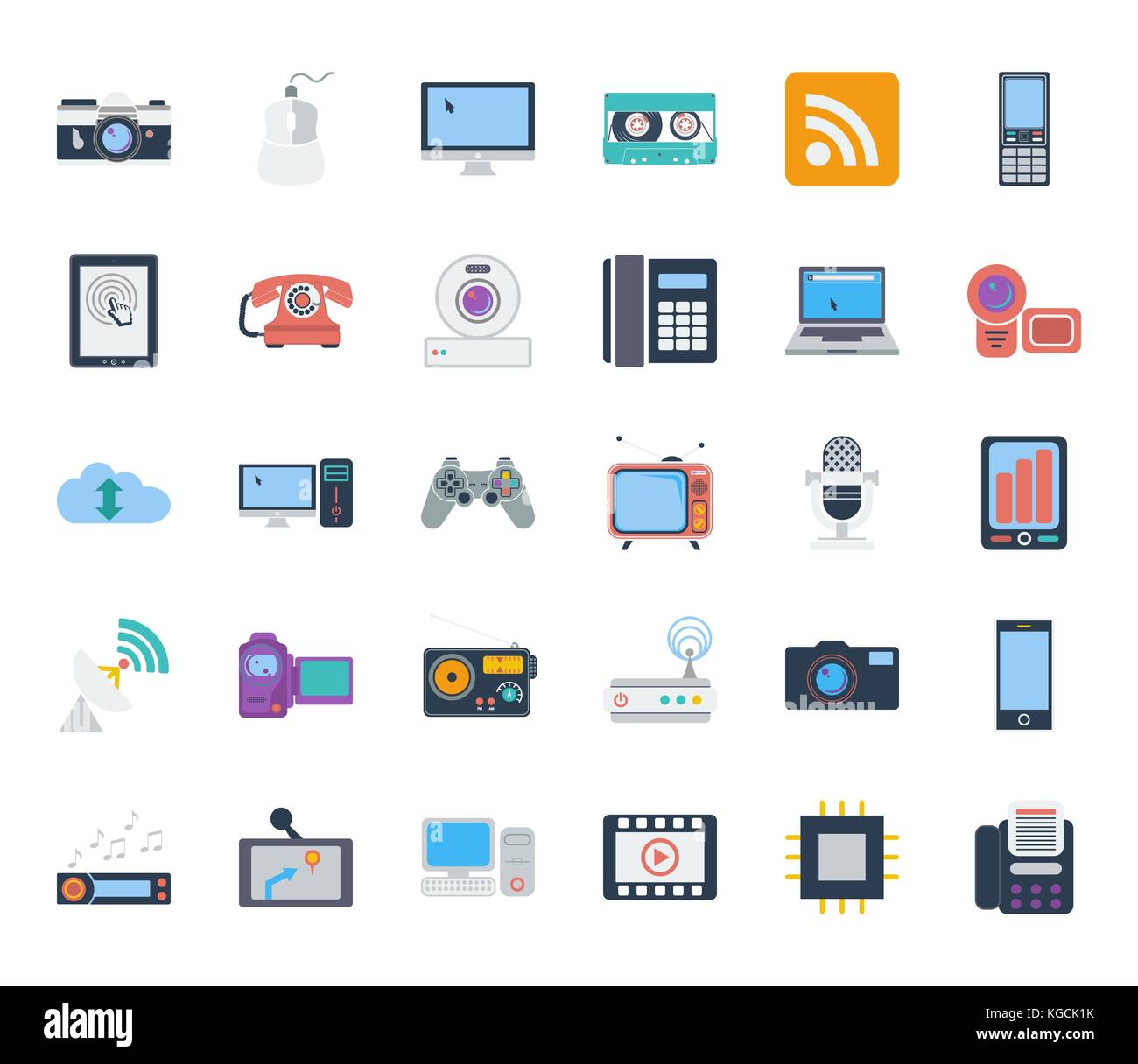Devices icons set. Flat vector related icons set for web and mobile ...