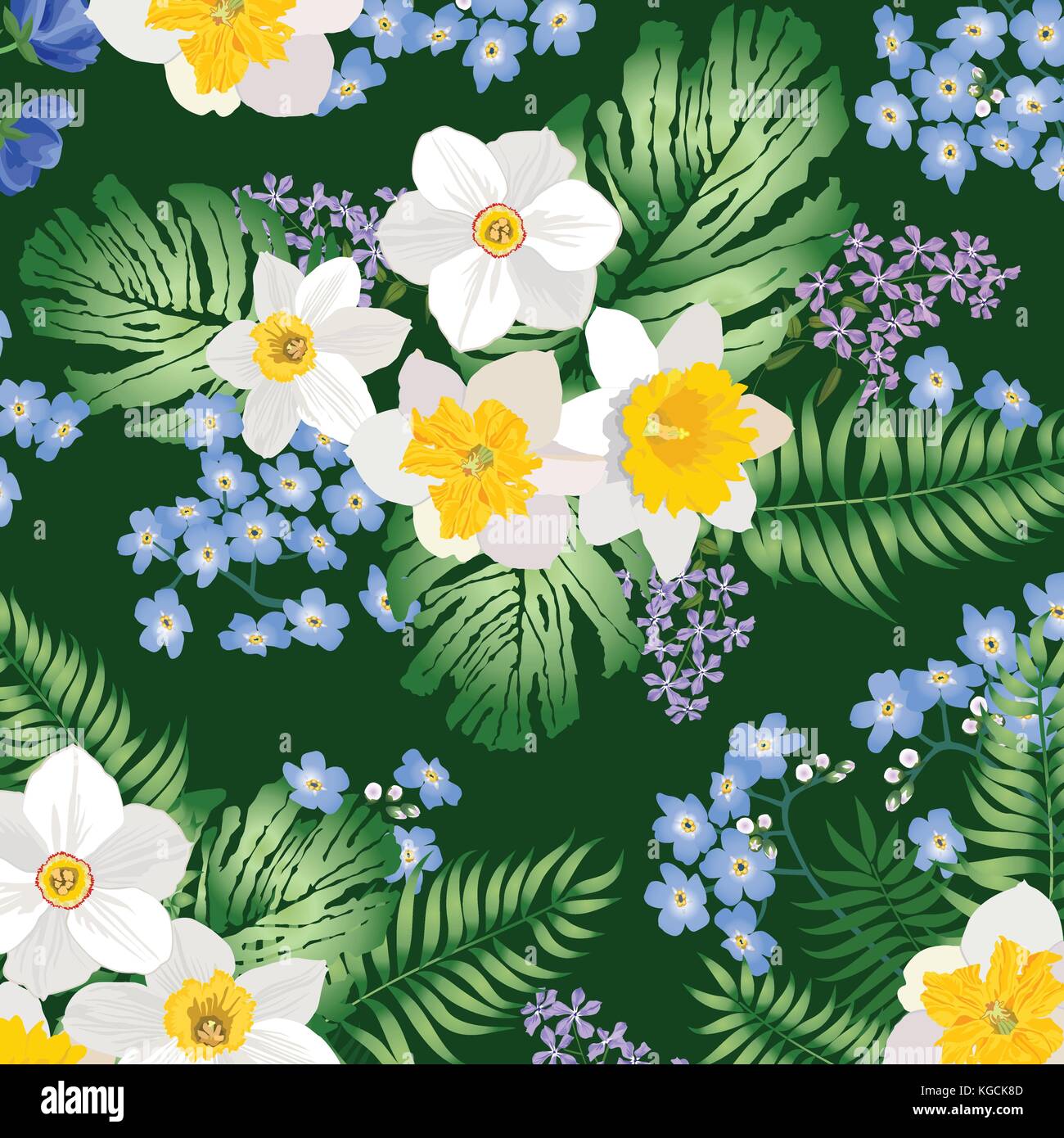 Floral pattern. Flower bouquet background. Spring garden Stock Vector ...