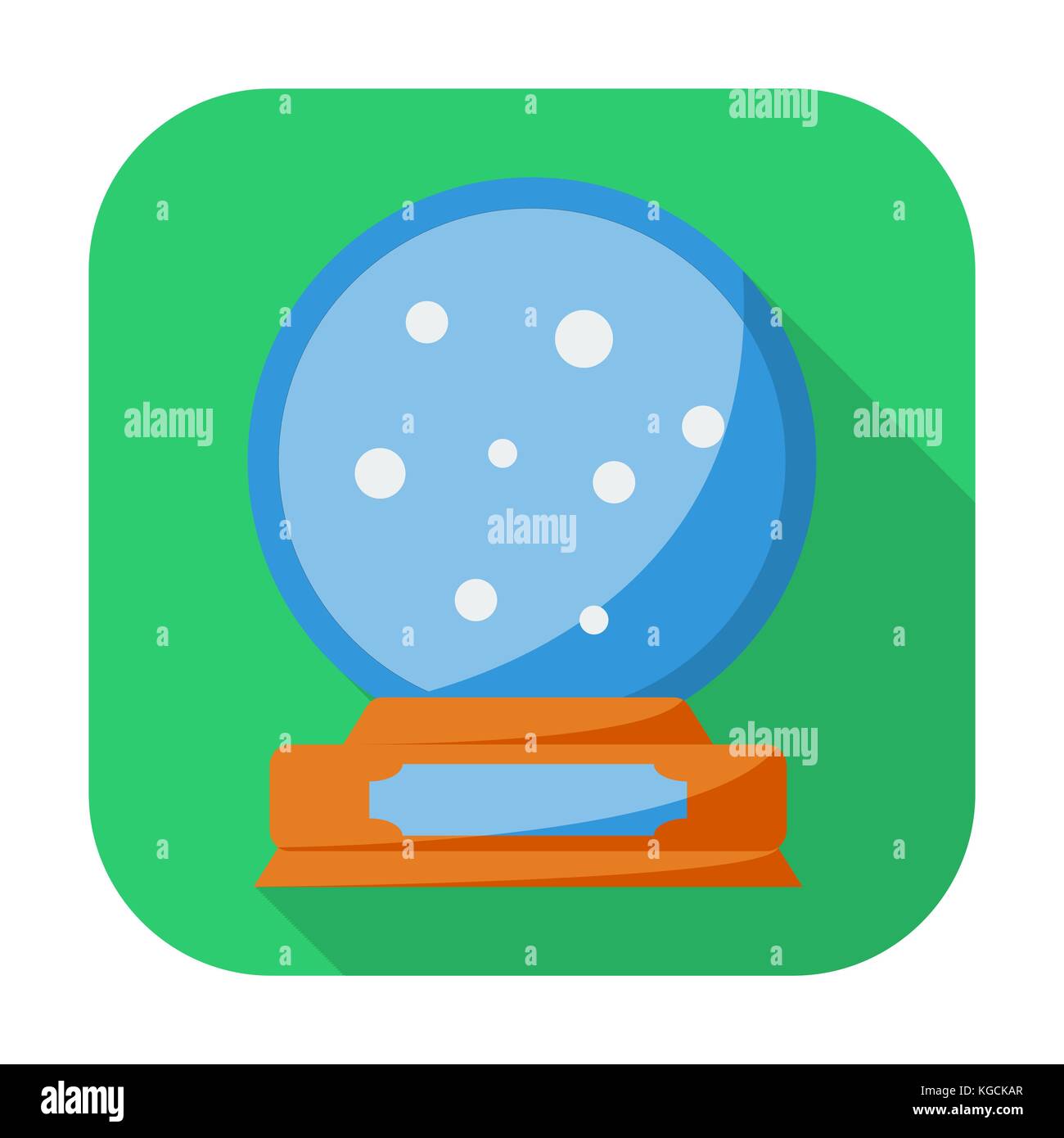 Christmas snow dome. Single flat icon on the button. Vector ...