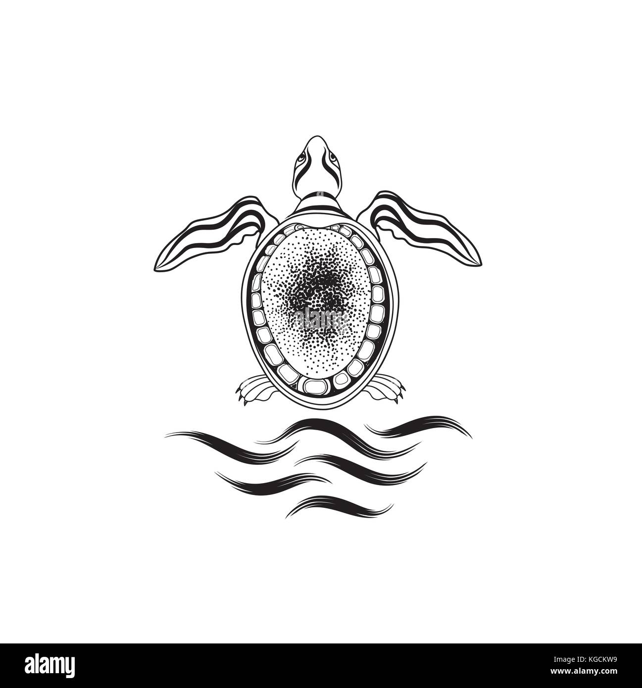 Turtle. Marine reptile isolated. Animal icon Stock Vector Image & Art ...