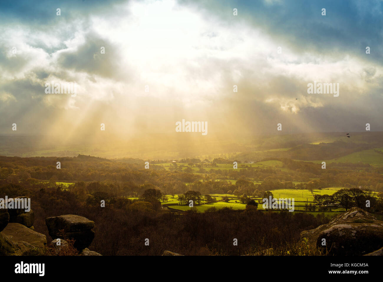 Sunbeam over Yorkshire Dales Stock Photo - Alamy