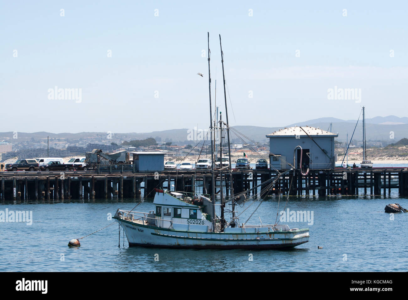 A boat in the bay in Monterey, California Stock Photo - Alamy